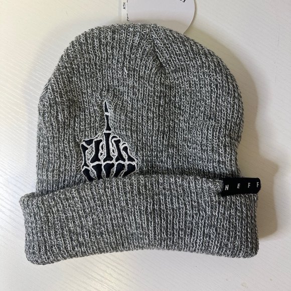 Neff | Accessories | Neff Spencers Beanie Skeleton Middle Finger Brand ...